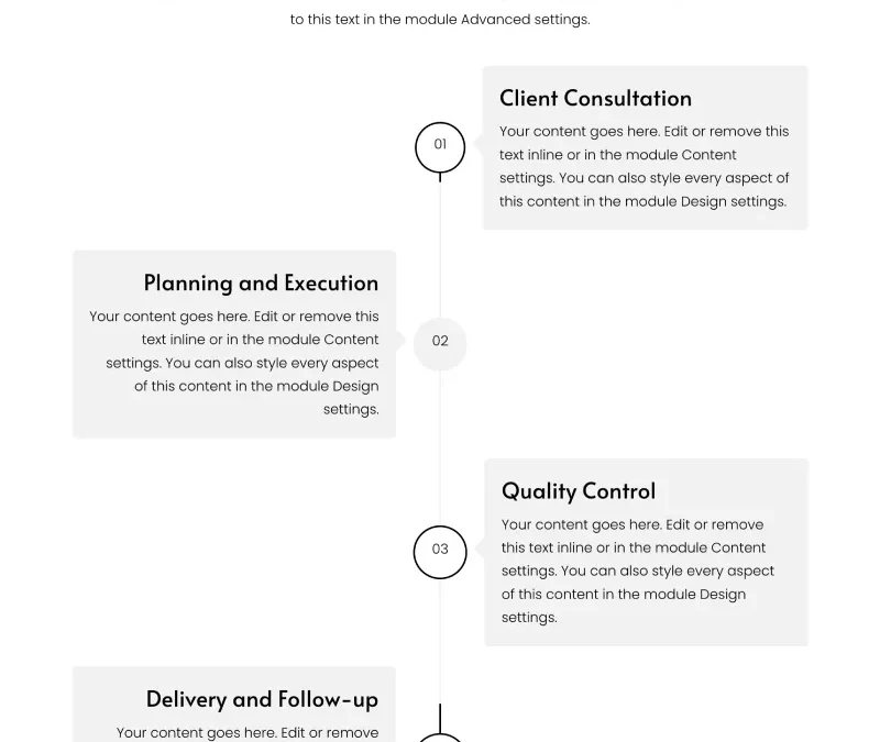 How We Work Timeline Section Divi Plus